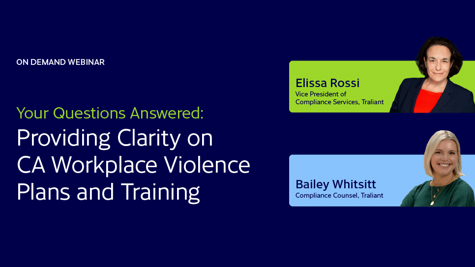 California SB 553 Workplace Violence Prevention Training | Traliant